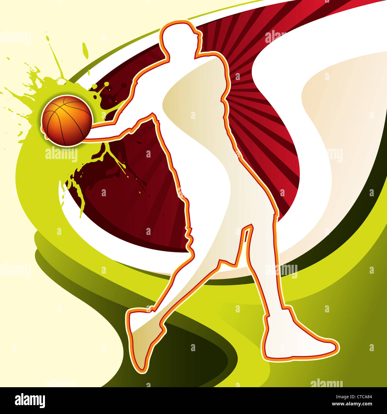 Abstract background with basketball player Stock Photo - Alamy