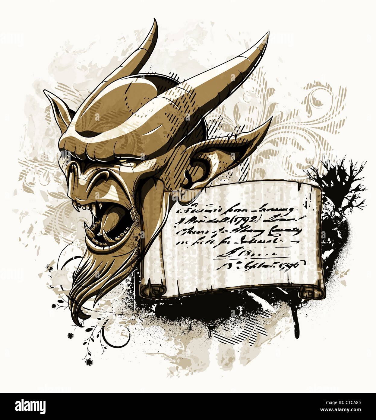 vector vintage background with gargoyle Stock Photo - Alamy vector vintage background with gargoyle Stock Photo - Alamy