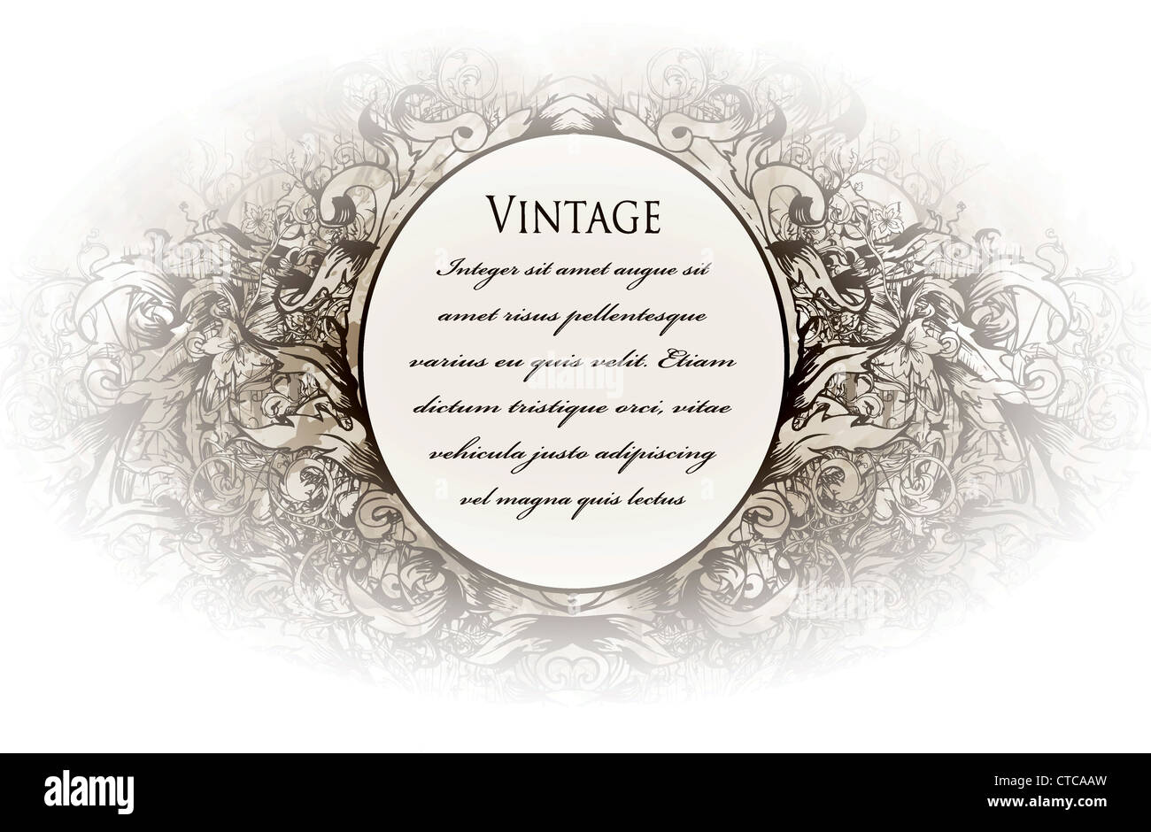 vector vintage floral frame Stock Photo - Alamy