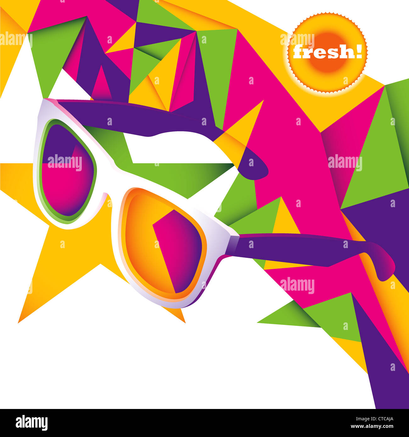 Abstract summer layout with sunglasses Stock Photo - Alamy