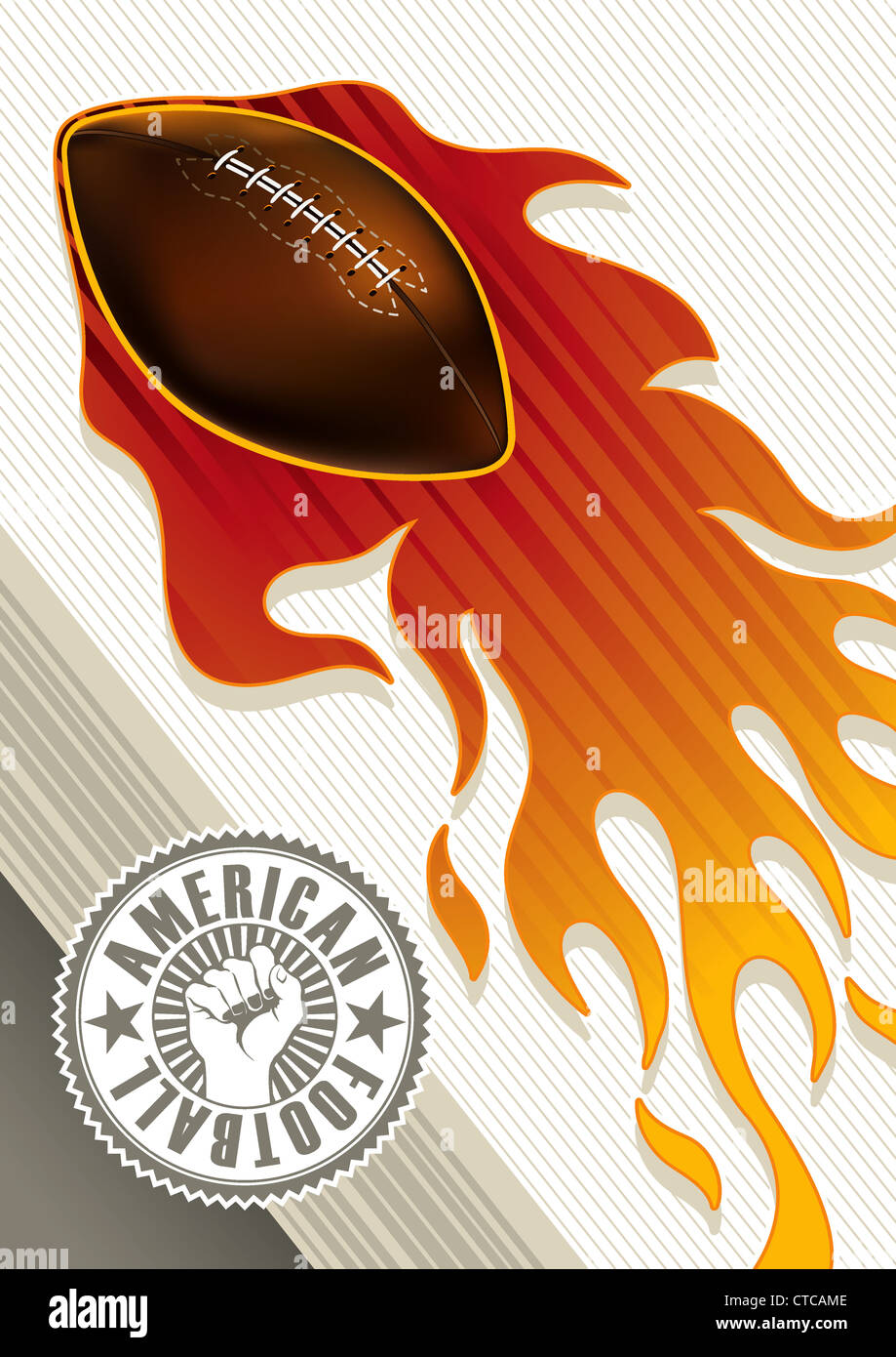 American football banner with stylized fire Stock Photo - Alamy