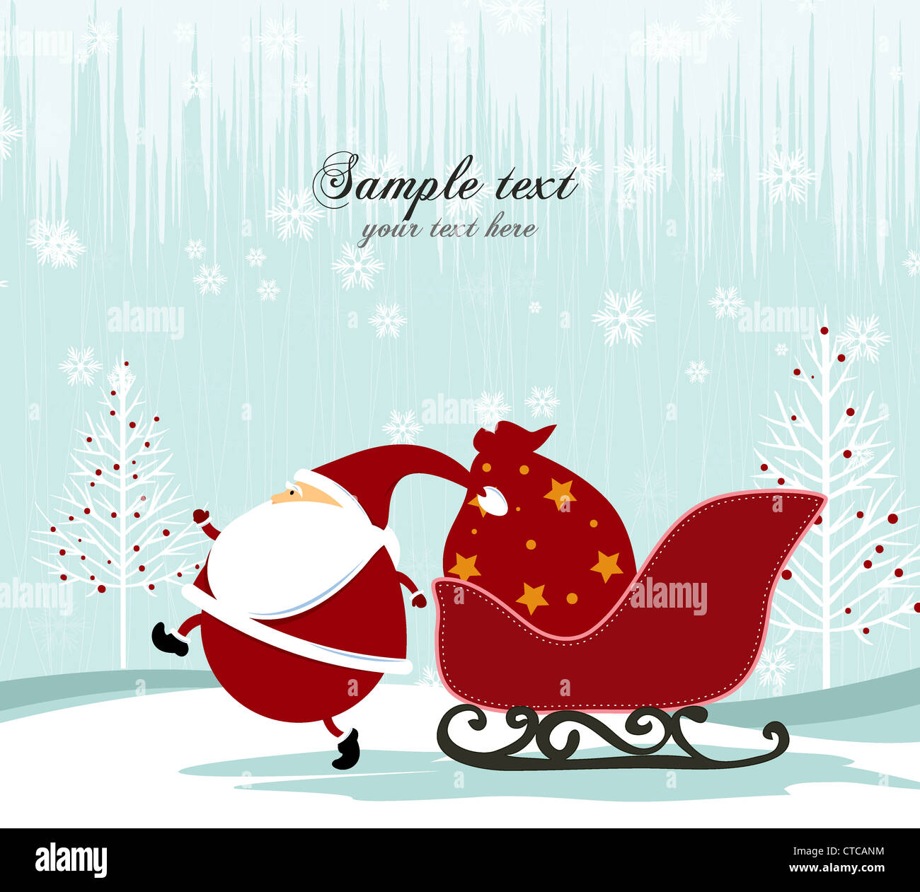 vector christmas background with santa Stock Photo - Alamy