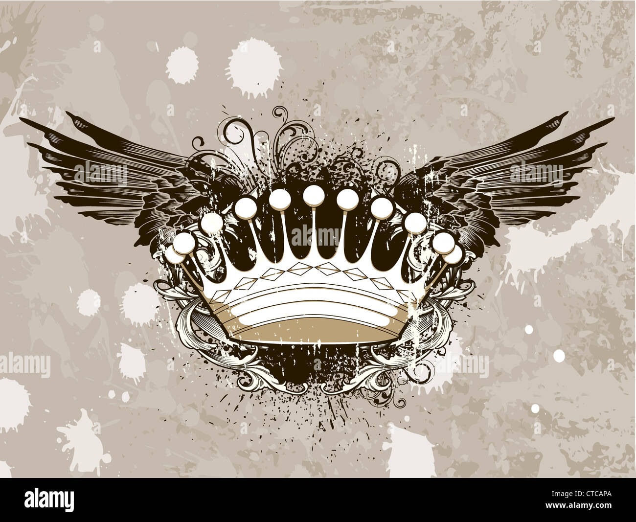 crown with wings vector illustration Stock Photo - Alamy