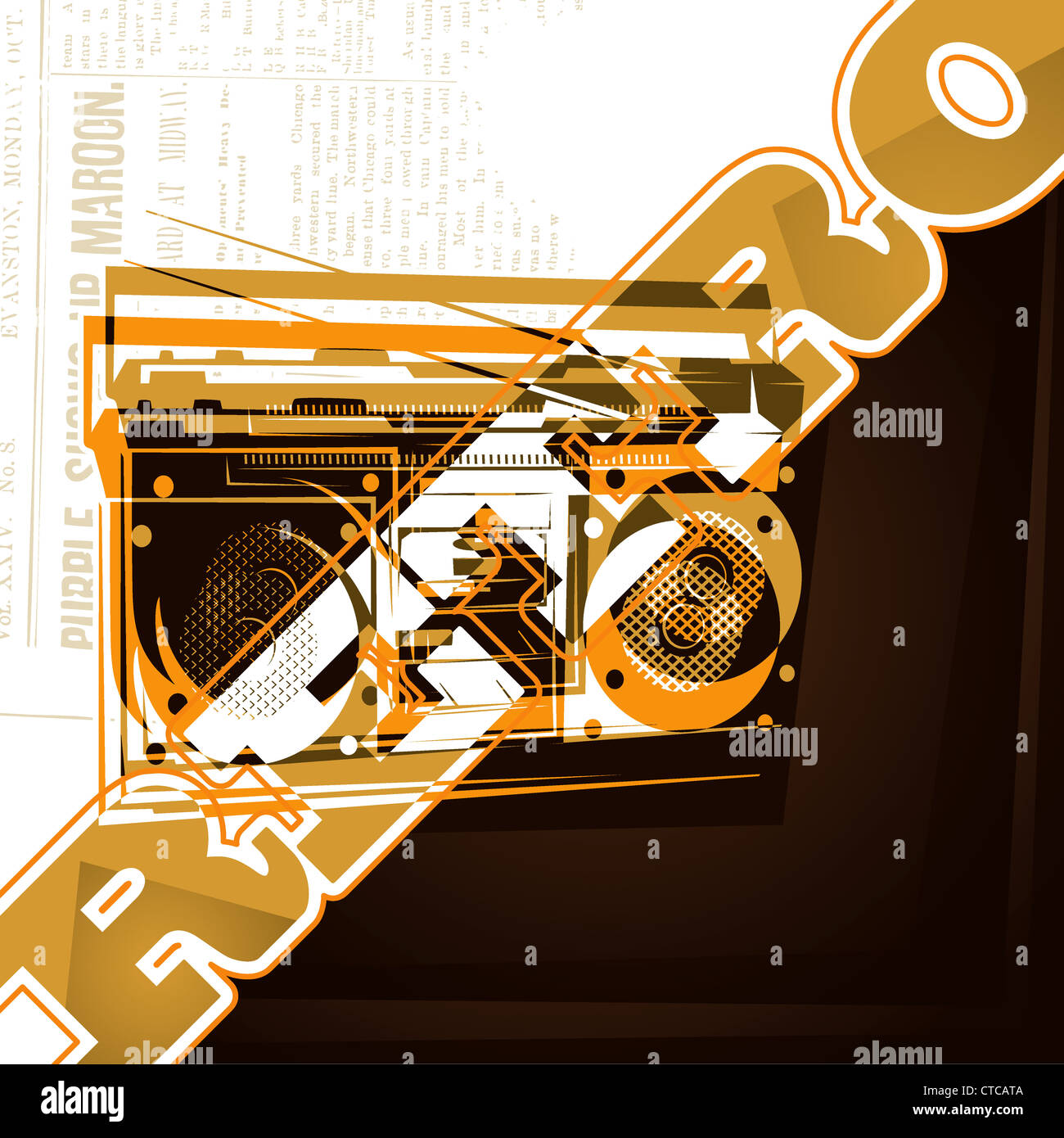 Artistic background with old radio Stock Photo - Alamy