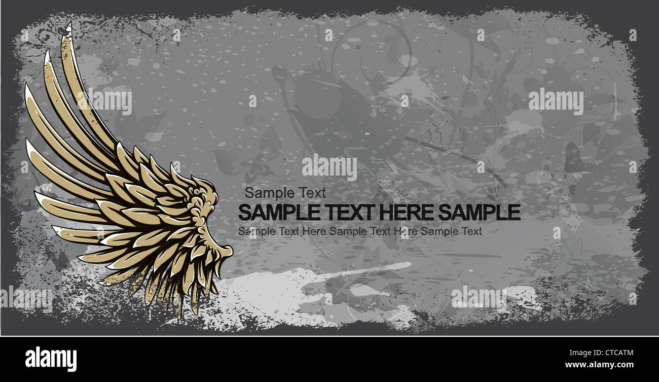 grunge background with wing vector illustration Stock Photo - Alamy