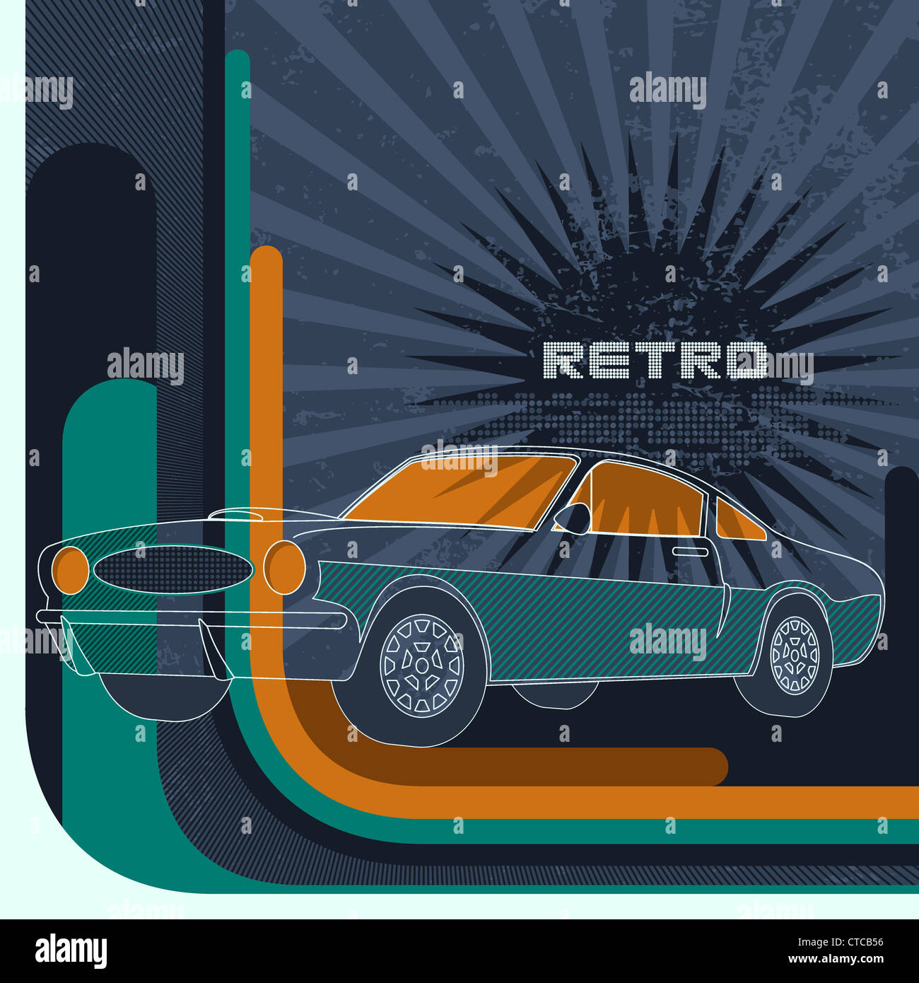 Artistic retro background with car Stock Photo - Alamy
