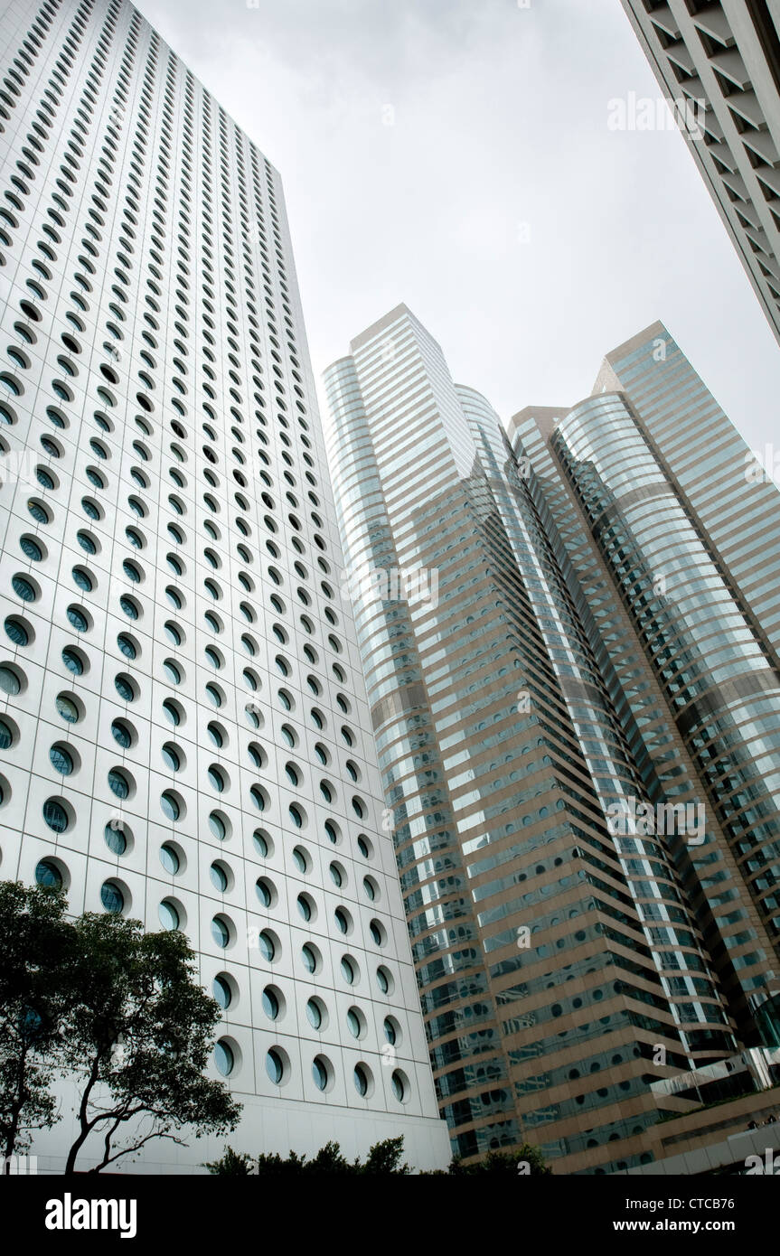 High rise modern buildings in and around the Statue Square district of ...