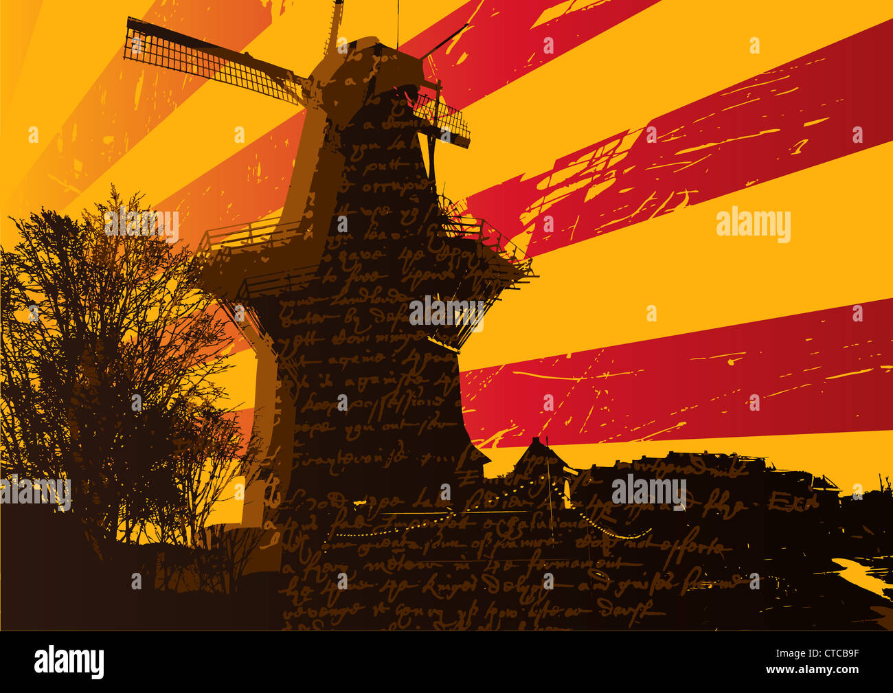 background with windmill Stock Photo - Alamy