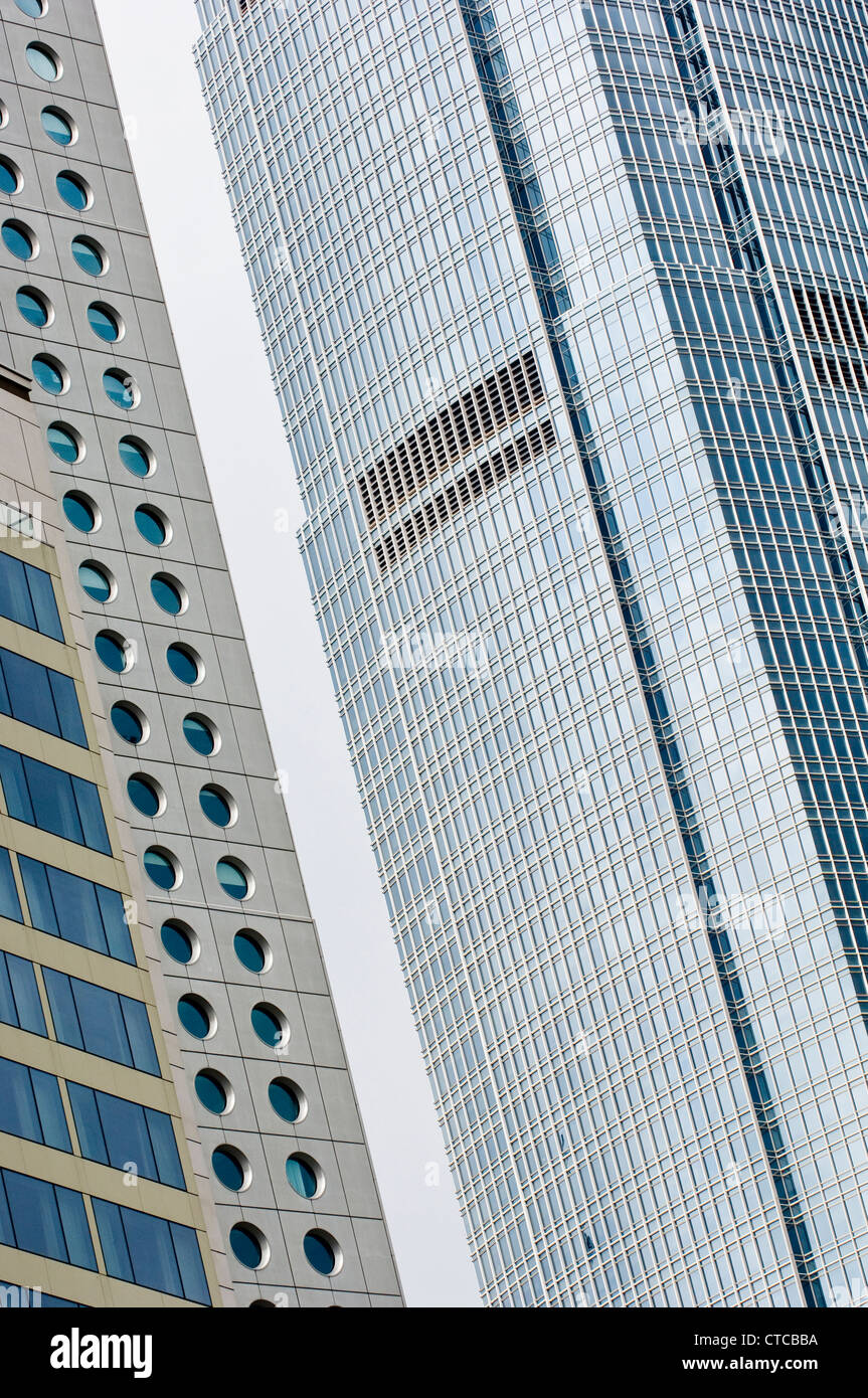 High rise modern buildings in and around the Statue Square district of ...