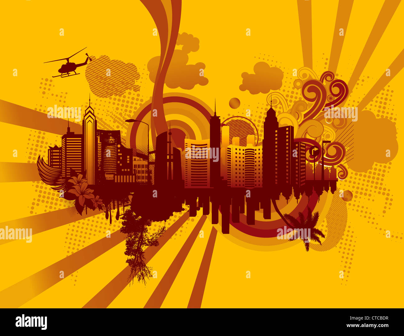 vintage urban background vector illustration Stock Photo - Alamy