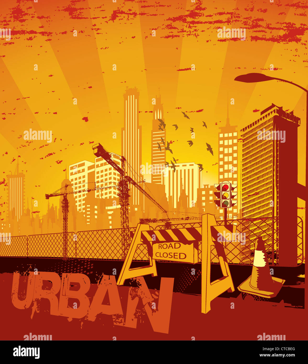 vintage urban background vector illustration Stock Photo - Alamy