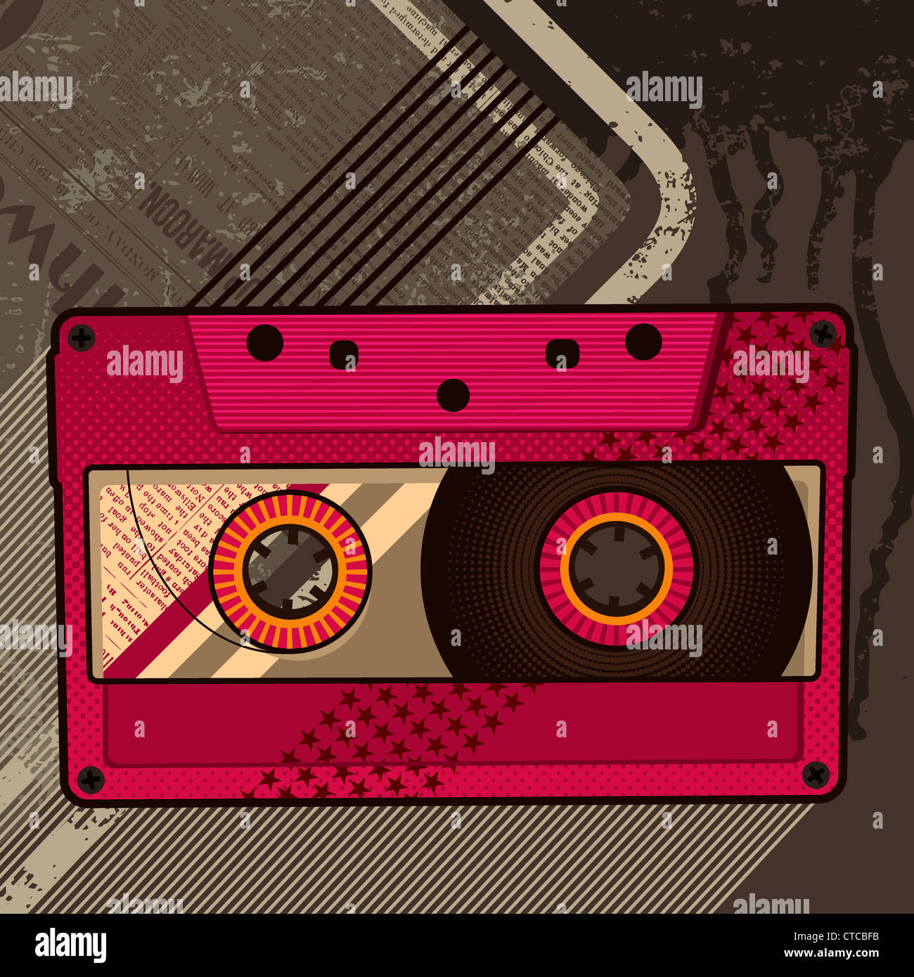 Cassette retro background Stock Photo - Alamy