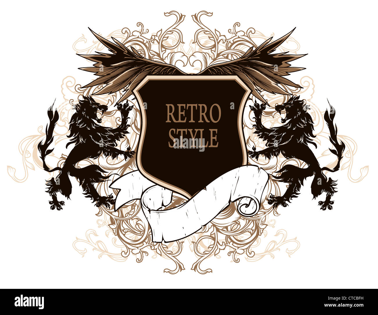 vintage t-shirt design with crest Stock Photo - Alamy