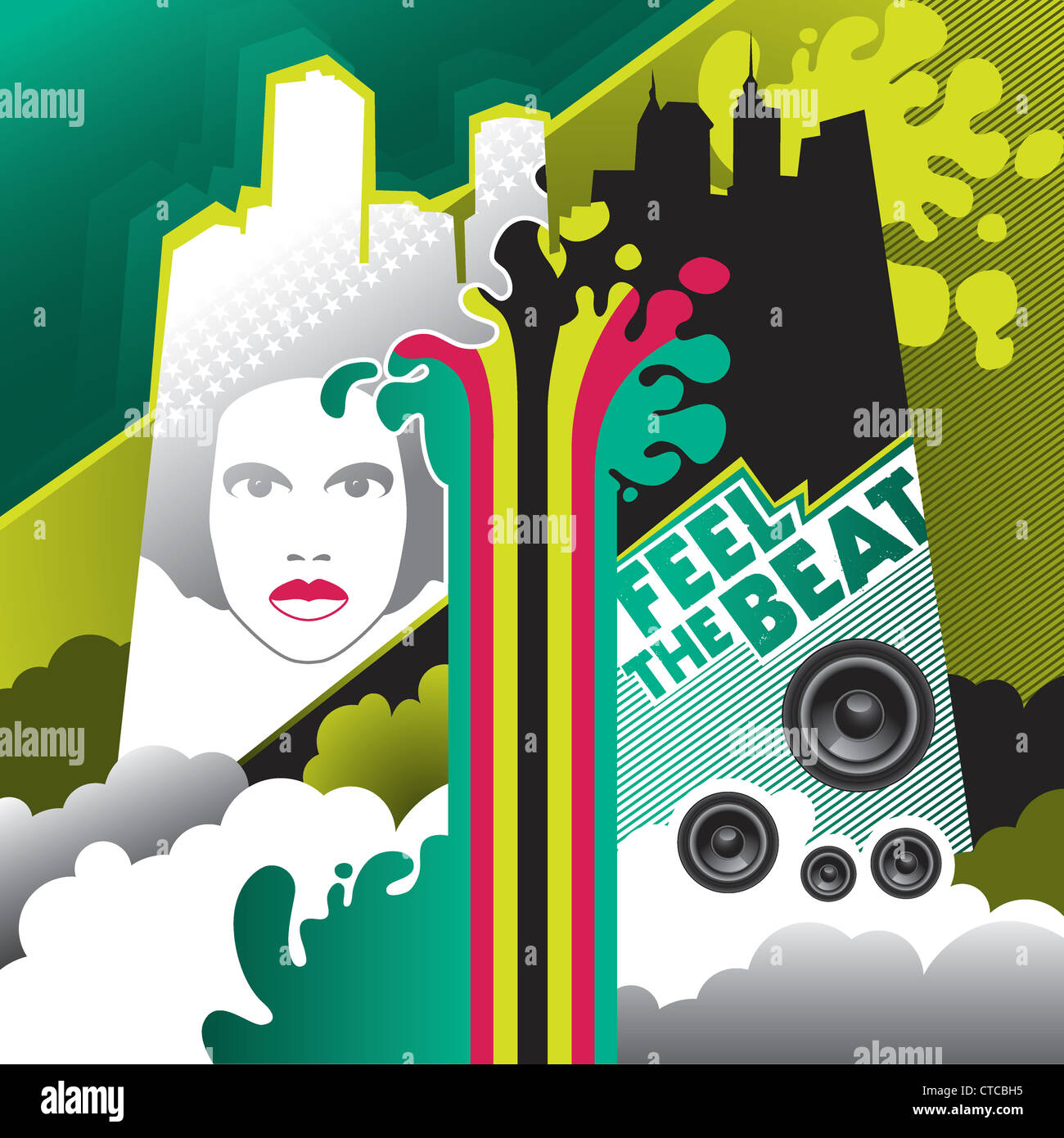 Colored artistic urban banner Stock Photo - Alamy