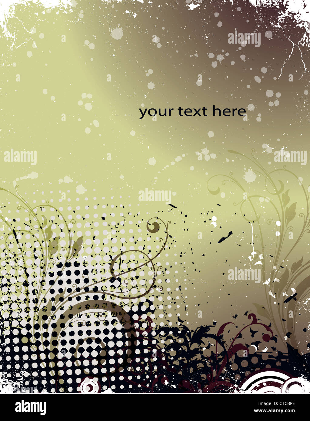 grunge floral background vector illustration Stock Photo - Alamy