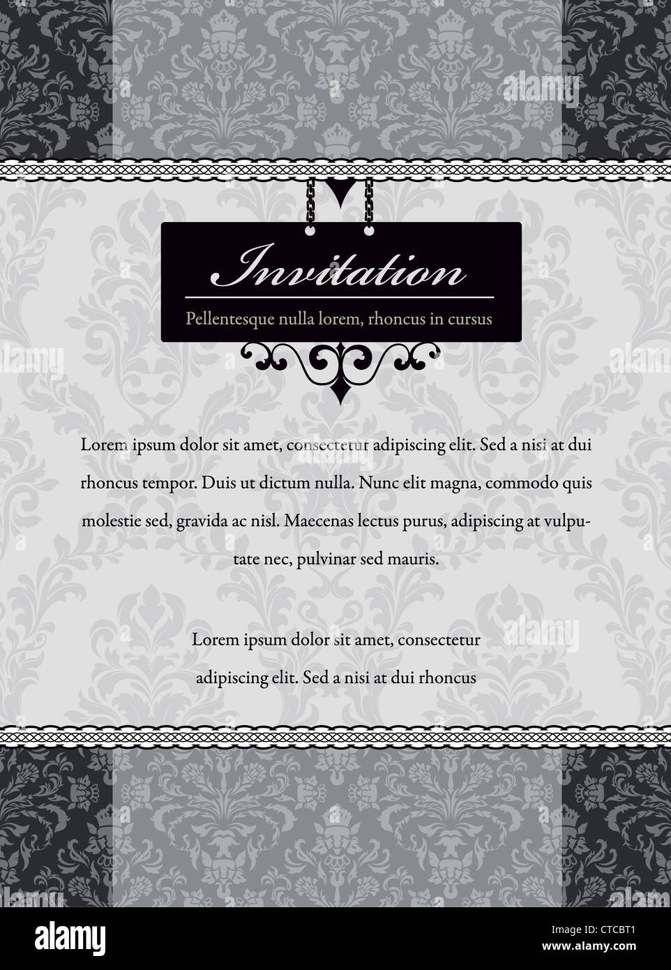 vintage invitation vector illustration Stock Photo - Alamy