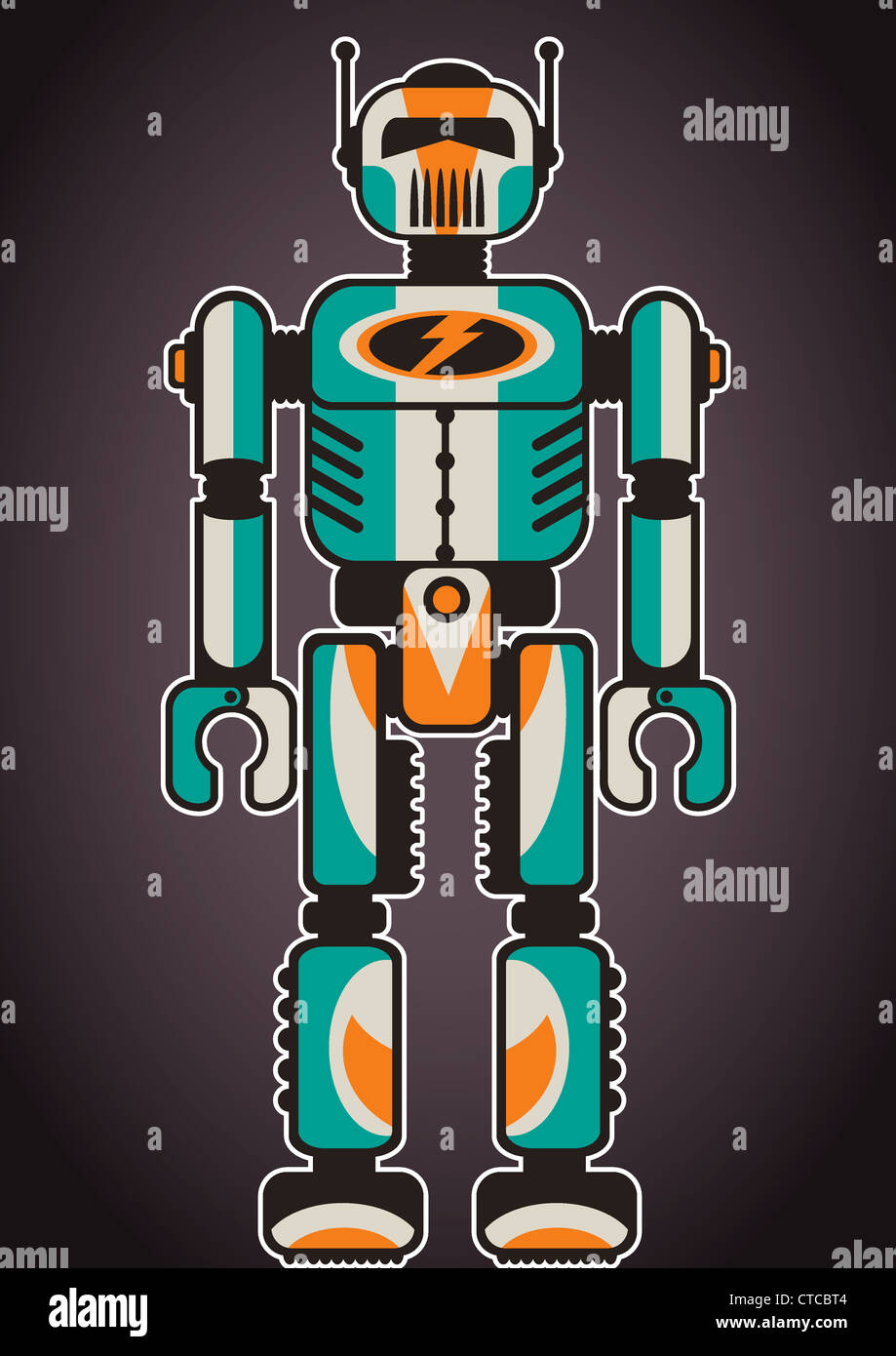 Comic retro robot Stock Photo - Alamy
