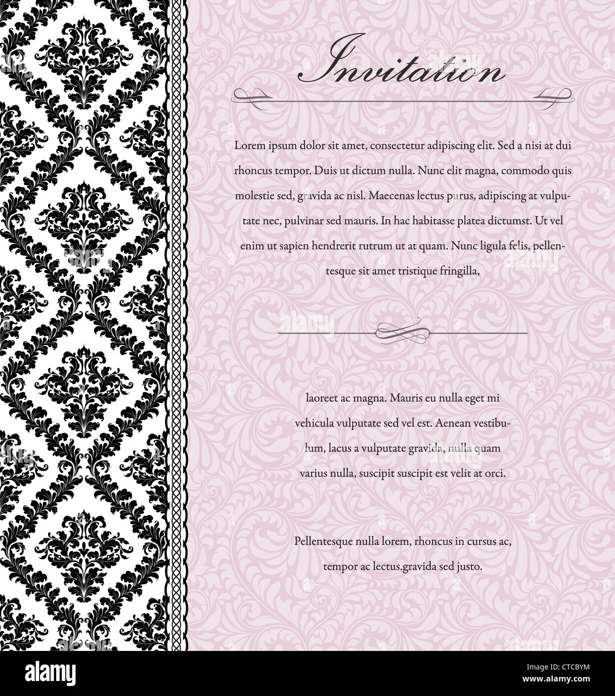 vintage invitation vector illustration Stock Photo - Alamy