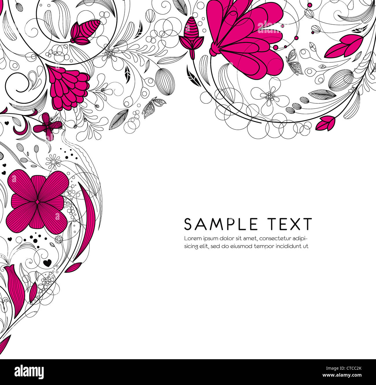 retro floral vector illustration Stock Photo - Alamy