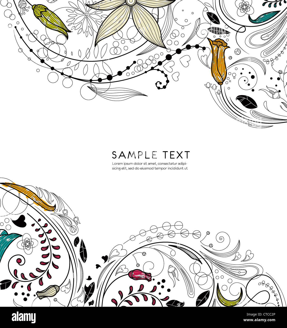 retro floral vector illustration Stock Photo - Alamy