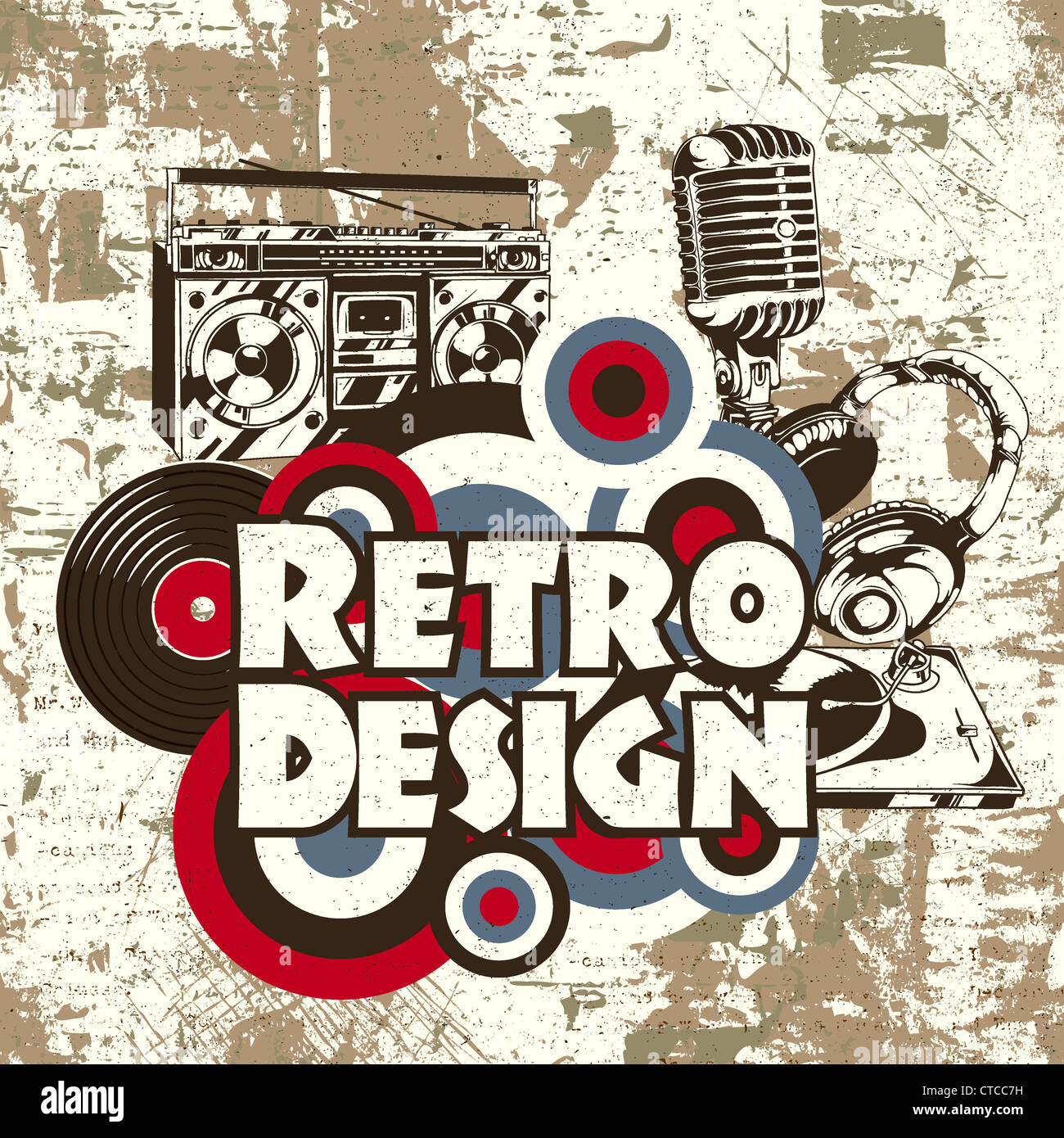 vector retro concert poster Stock Photo - Alamy