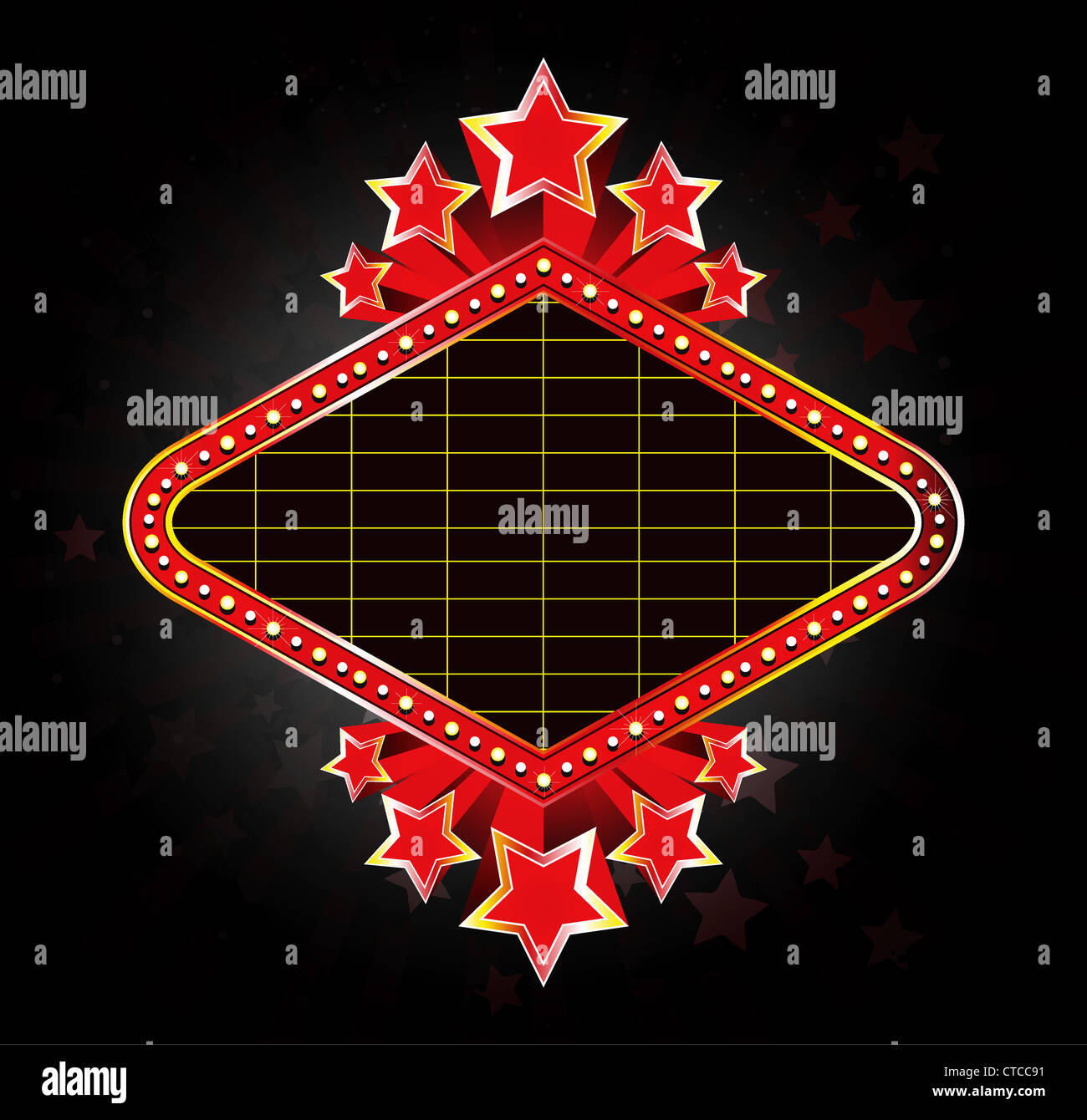 vector neon sign with gold stars Stock Photo - Alamy