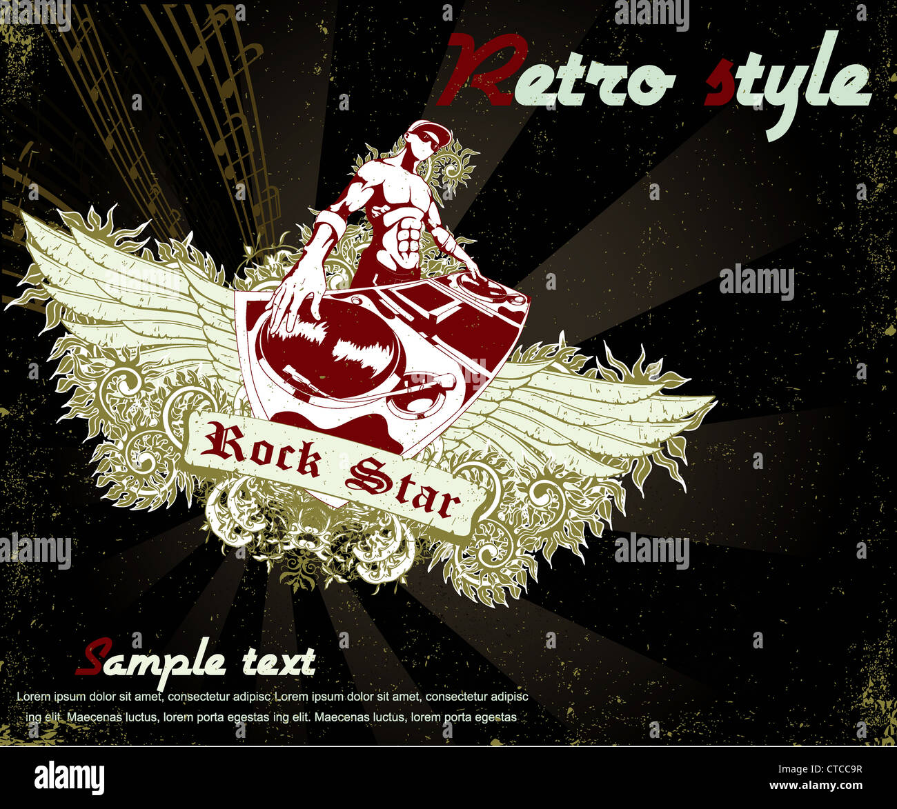 vector retro concert poster Stock Photo - Alamy