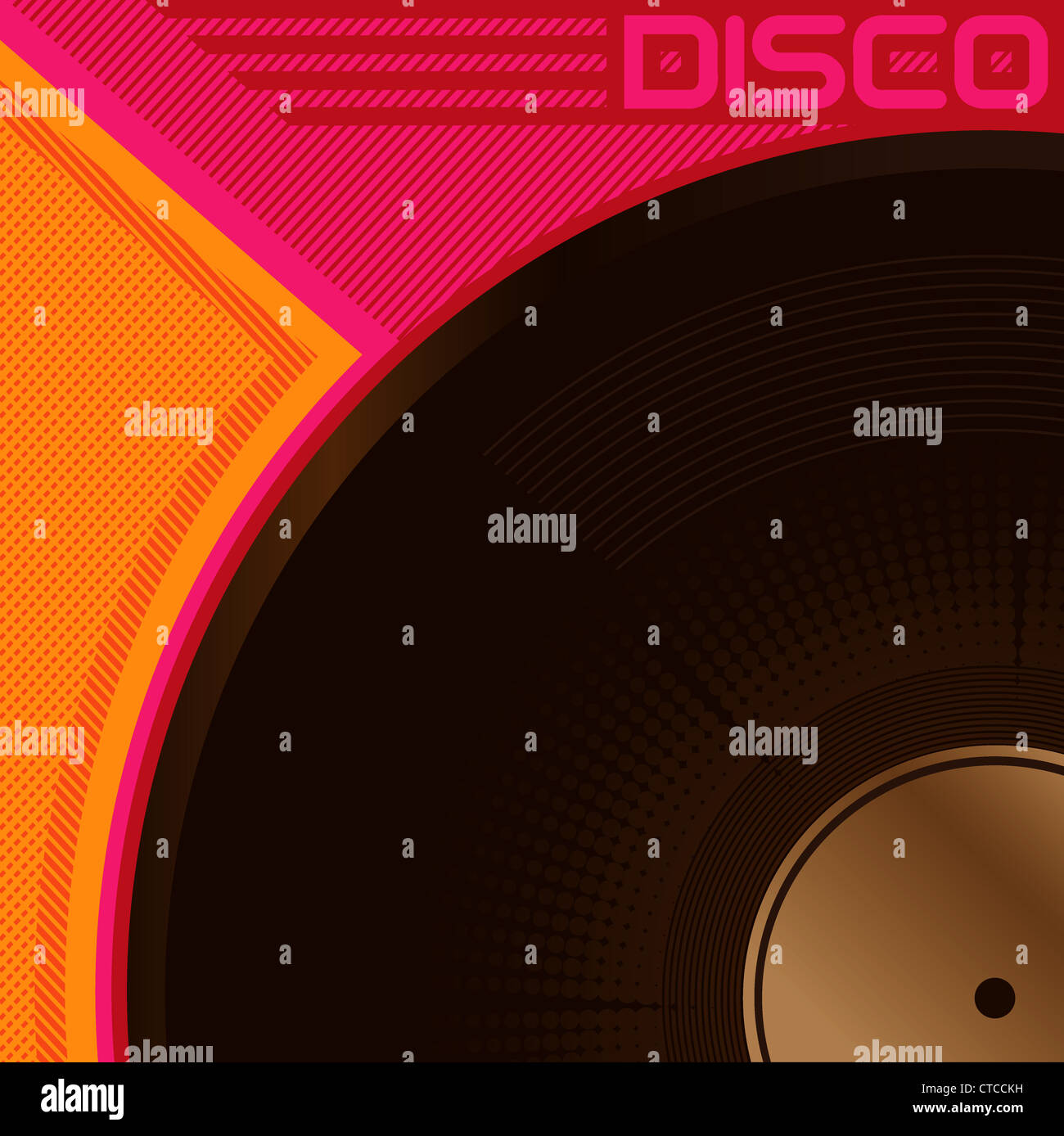 Designed disco poster with vinyl Stock Photo - Alamy