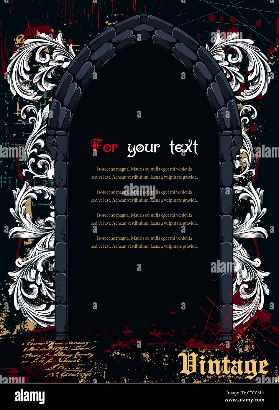 vintage frame vector illustation Stock Photo - Alamy