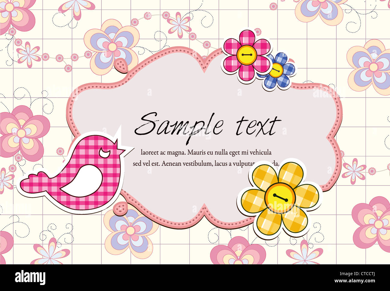 bird with frame vector illustration Stock Photo - Alamy