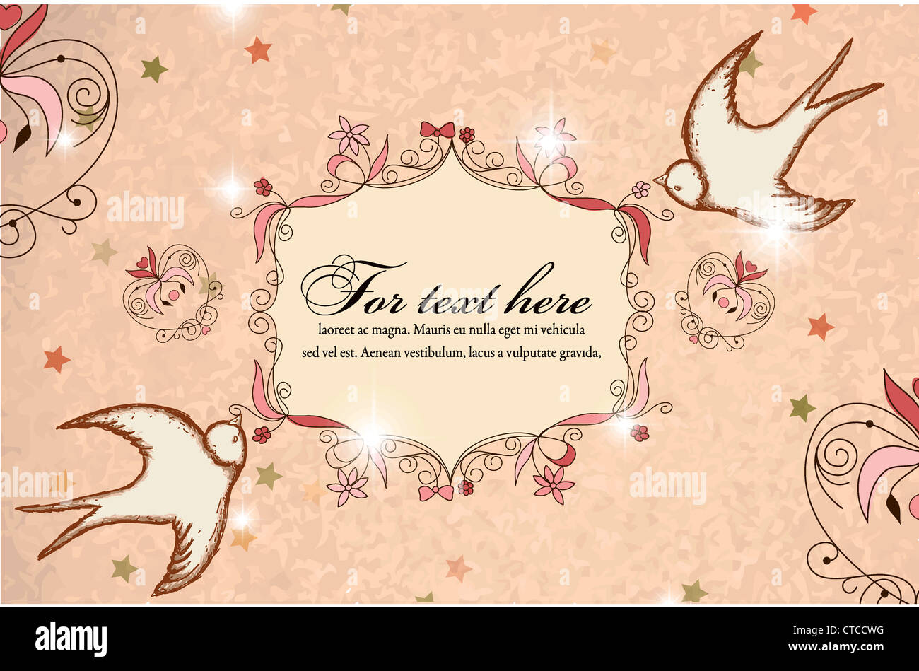 birds with frame vector illustration Stock Photo - Alamy