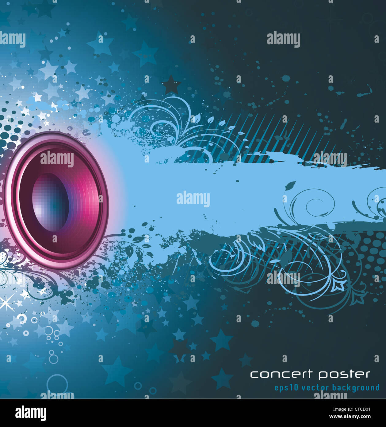 vector concert poster with speaker Stock Photo - Alamy