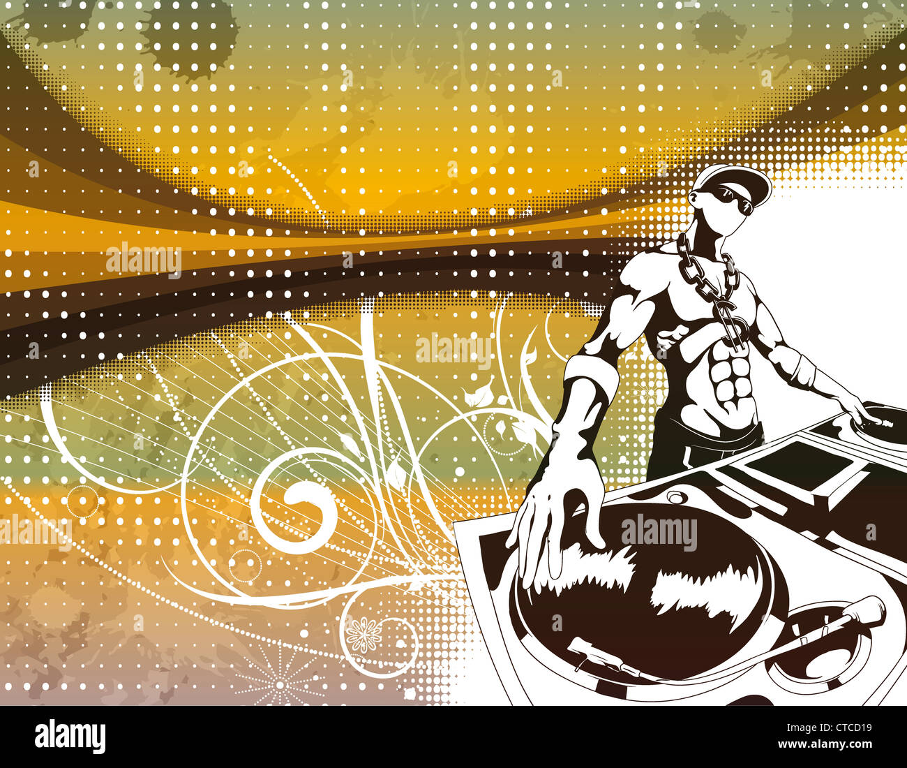 vector concert poster with dj Stock Photo - Alamy