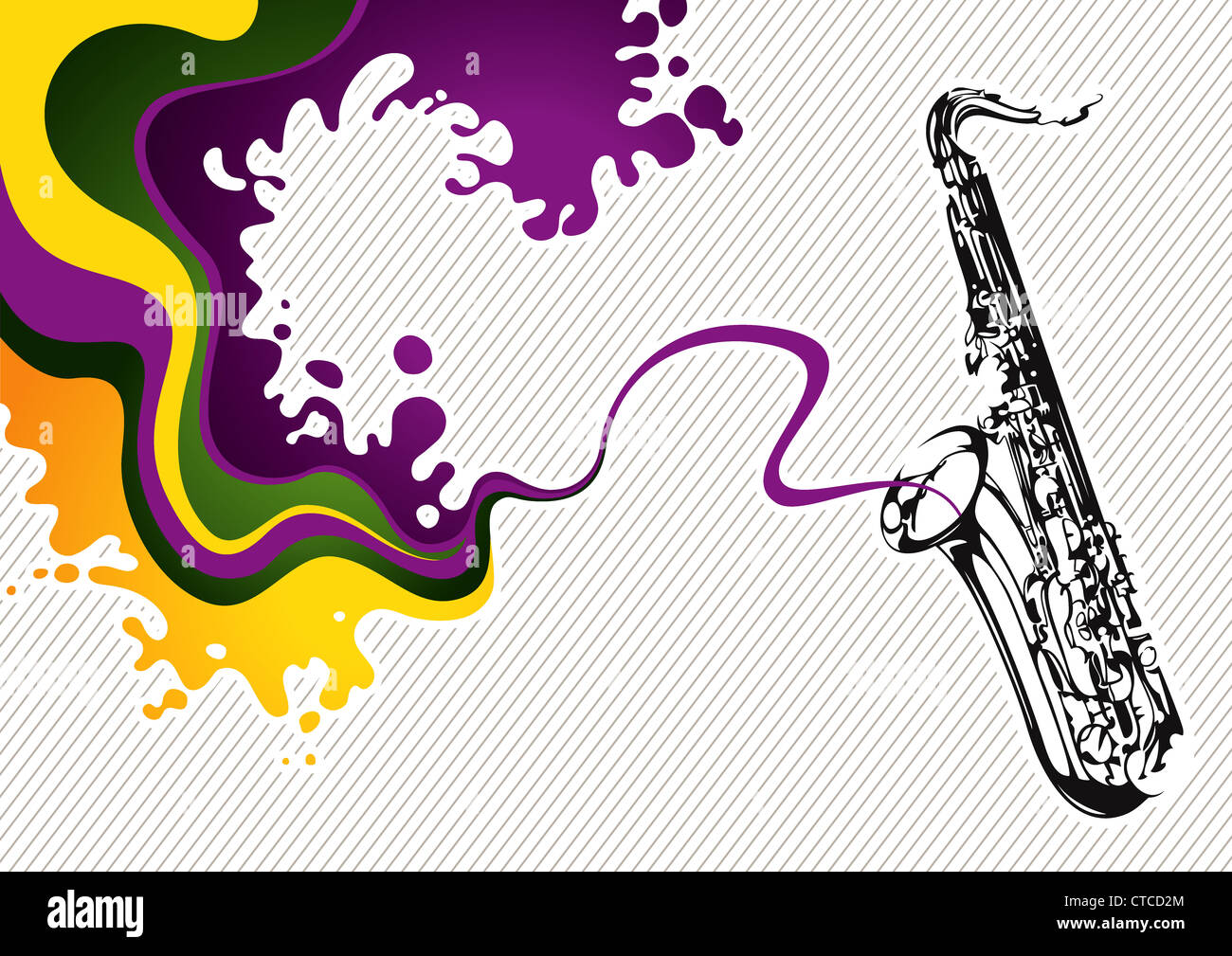 Designed stylized banner with saxophone Stock Photo - Alamy