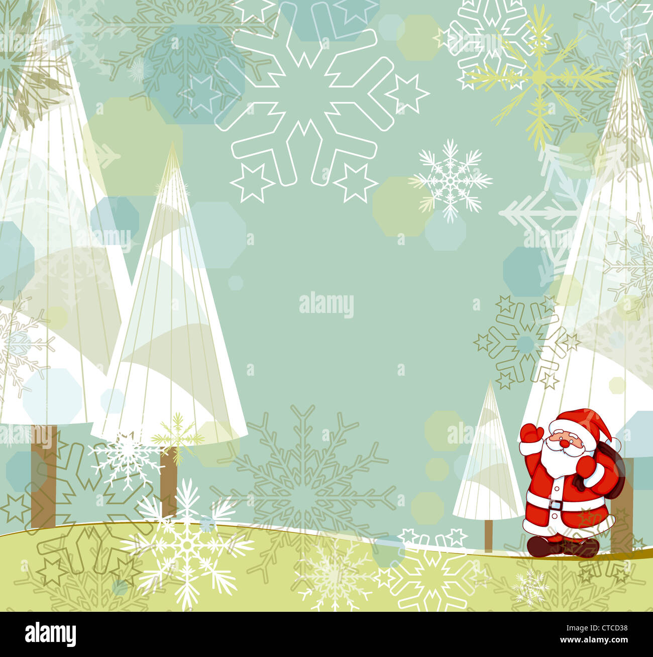 winter background with santa vector illustration Stock Photo - Alamy