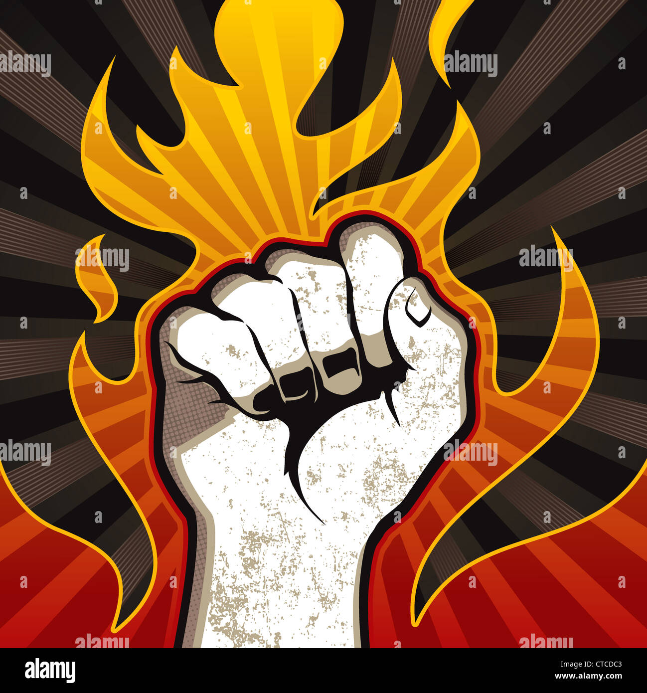 Fire fist background Stock Photo - Alamy