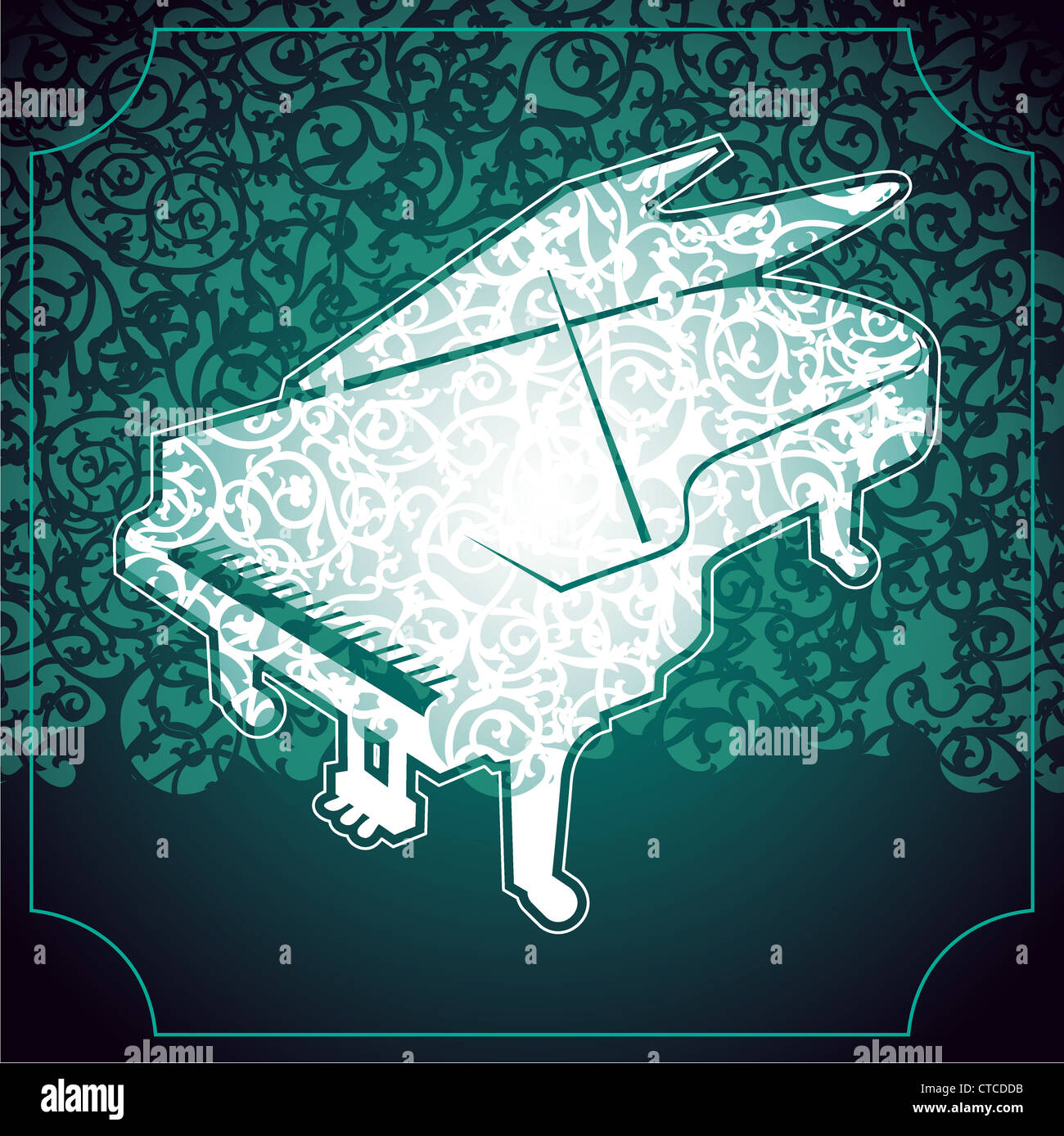 Floral background with stylized piano Stock Photo - Alamy