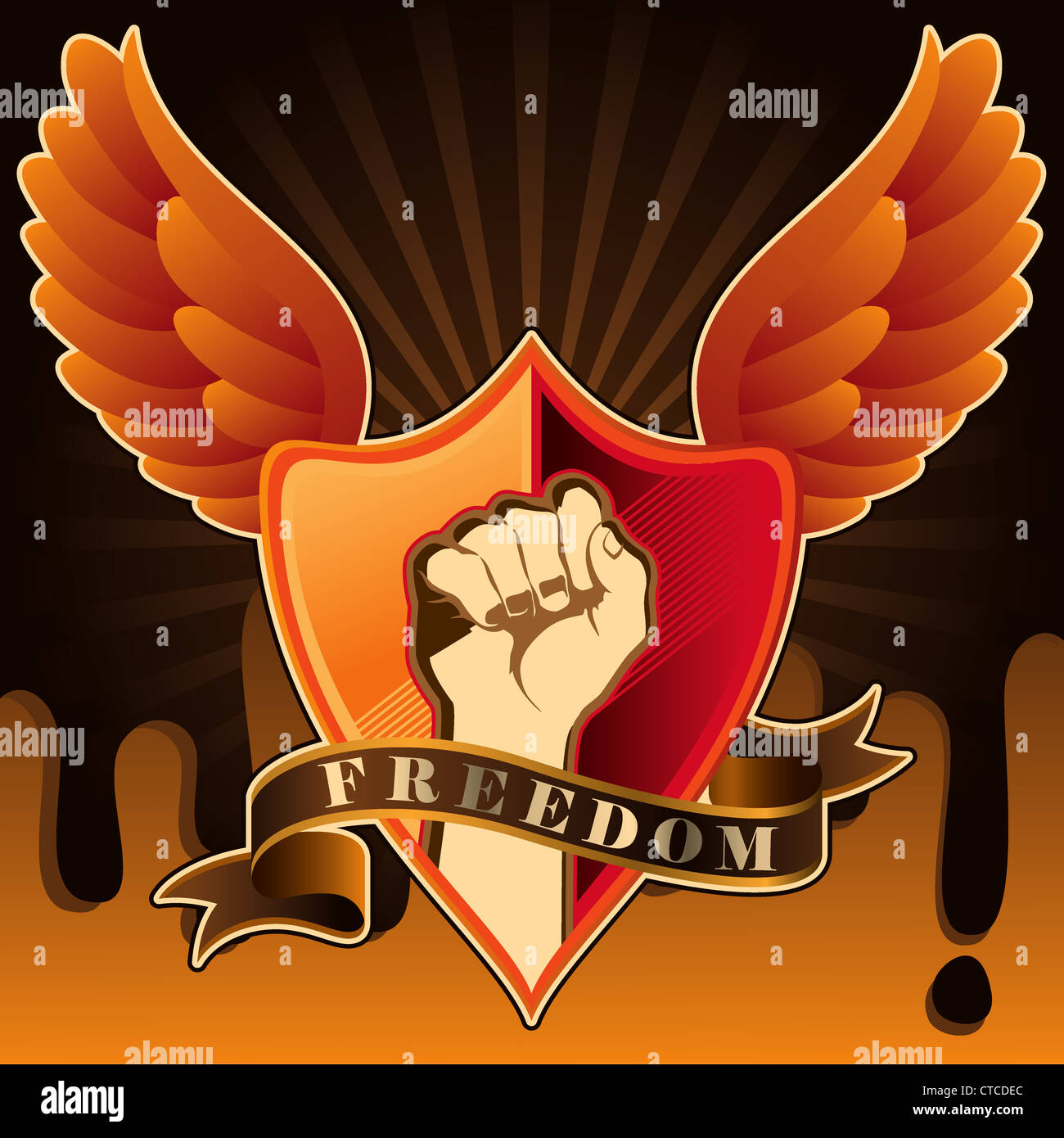 freedom background with fist Stock Photo - Alamy