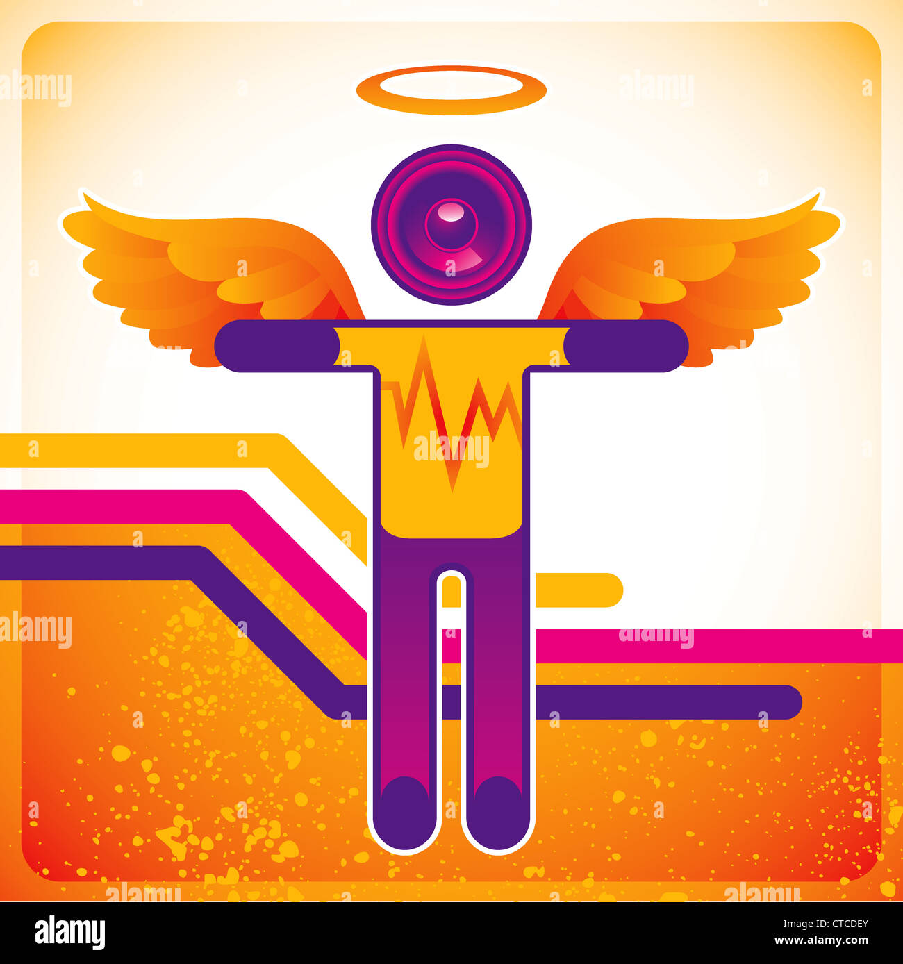 Funny background with disco angel Stock Photo - Alamy