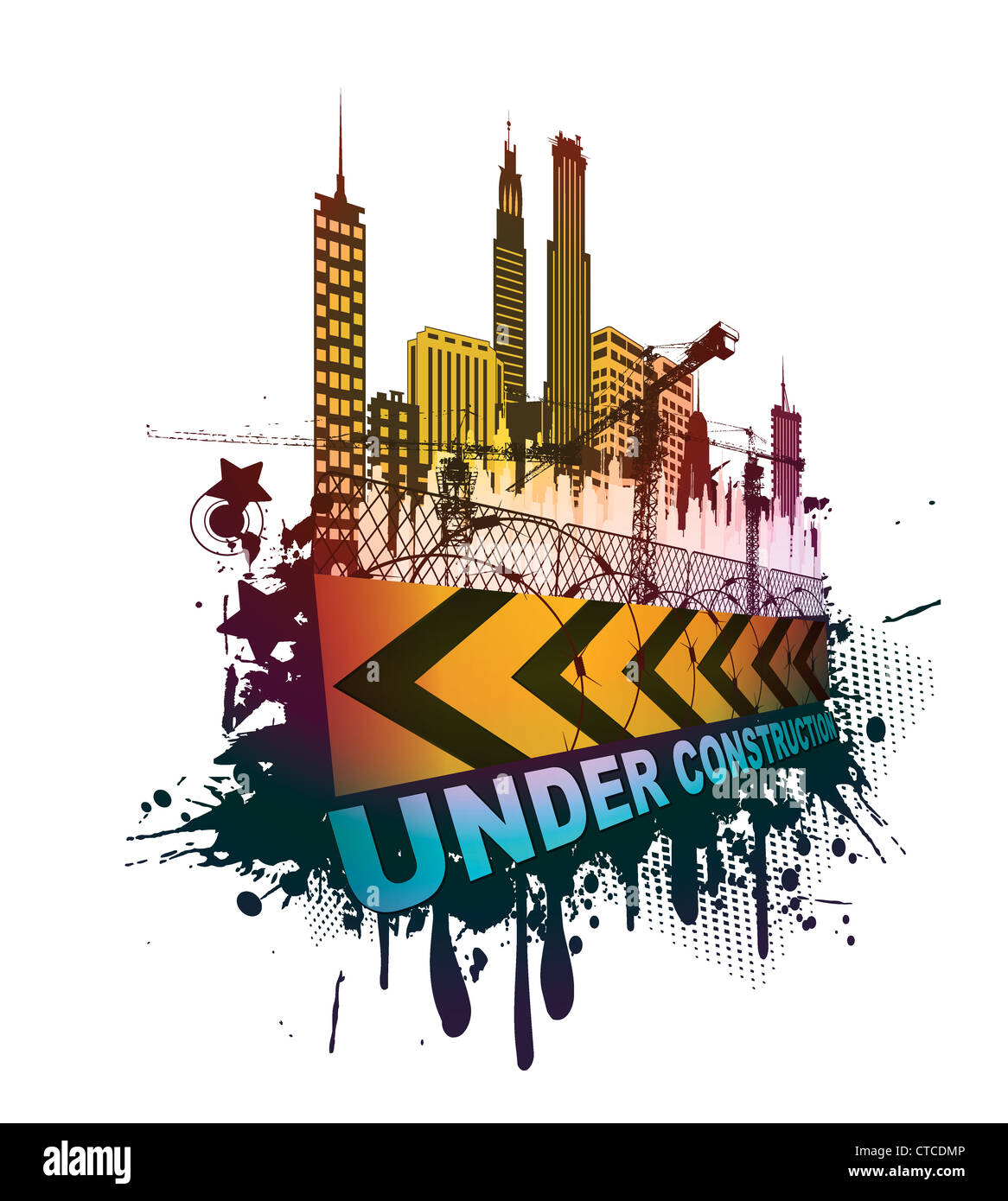 vector under construction sign with grunge Stock Photo - Alamy