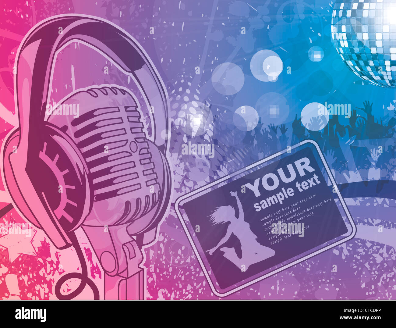 vector concert poster with microphone Stock Photo - Alamy