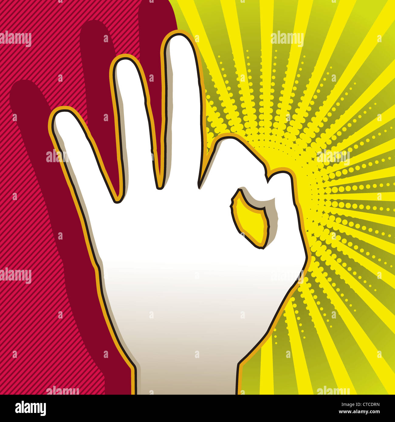 Hand silhouette gesture ok Stock Photo - Alamy