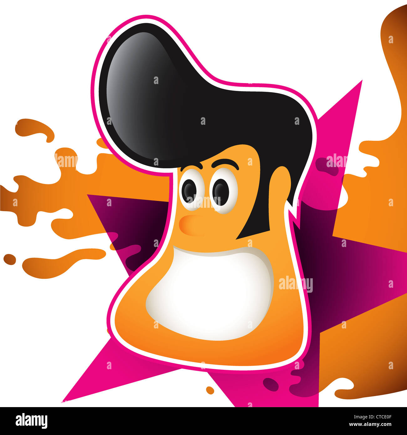 Illustrated background with funny face Stock Photo - Alamy