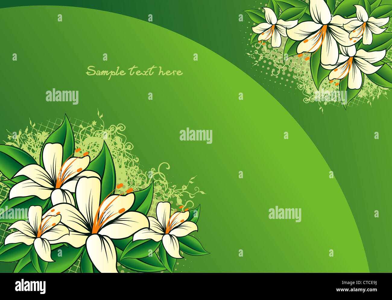 vector floral background with halftone Stock Photo - Alamy