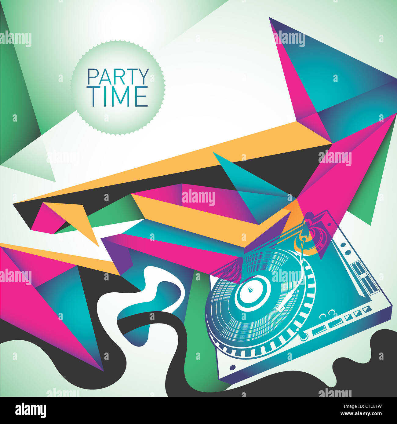 Illustrated party layout in color Stock Photo - Alamy