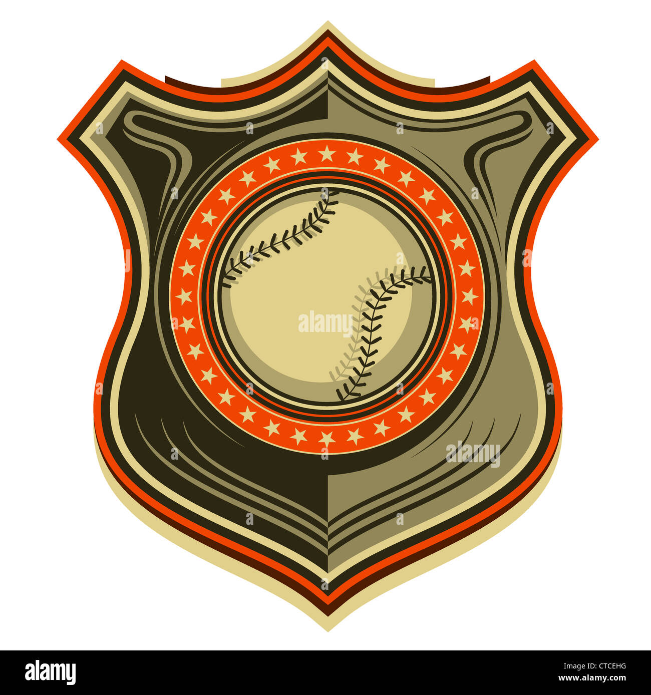 Illustrated retro baseball crest Stock Photo - Alamy