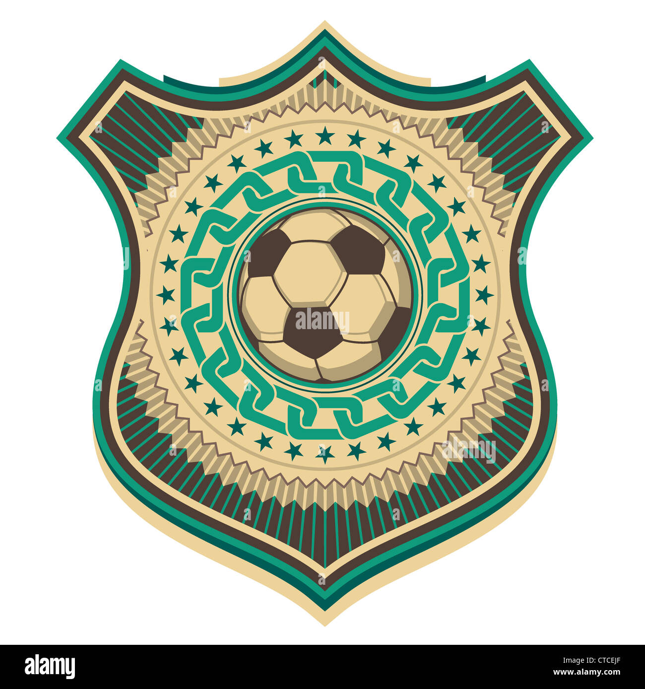 Illustrated retro football crest Stock Photo - Alamy