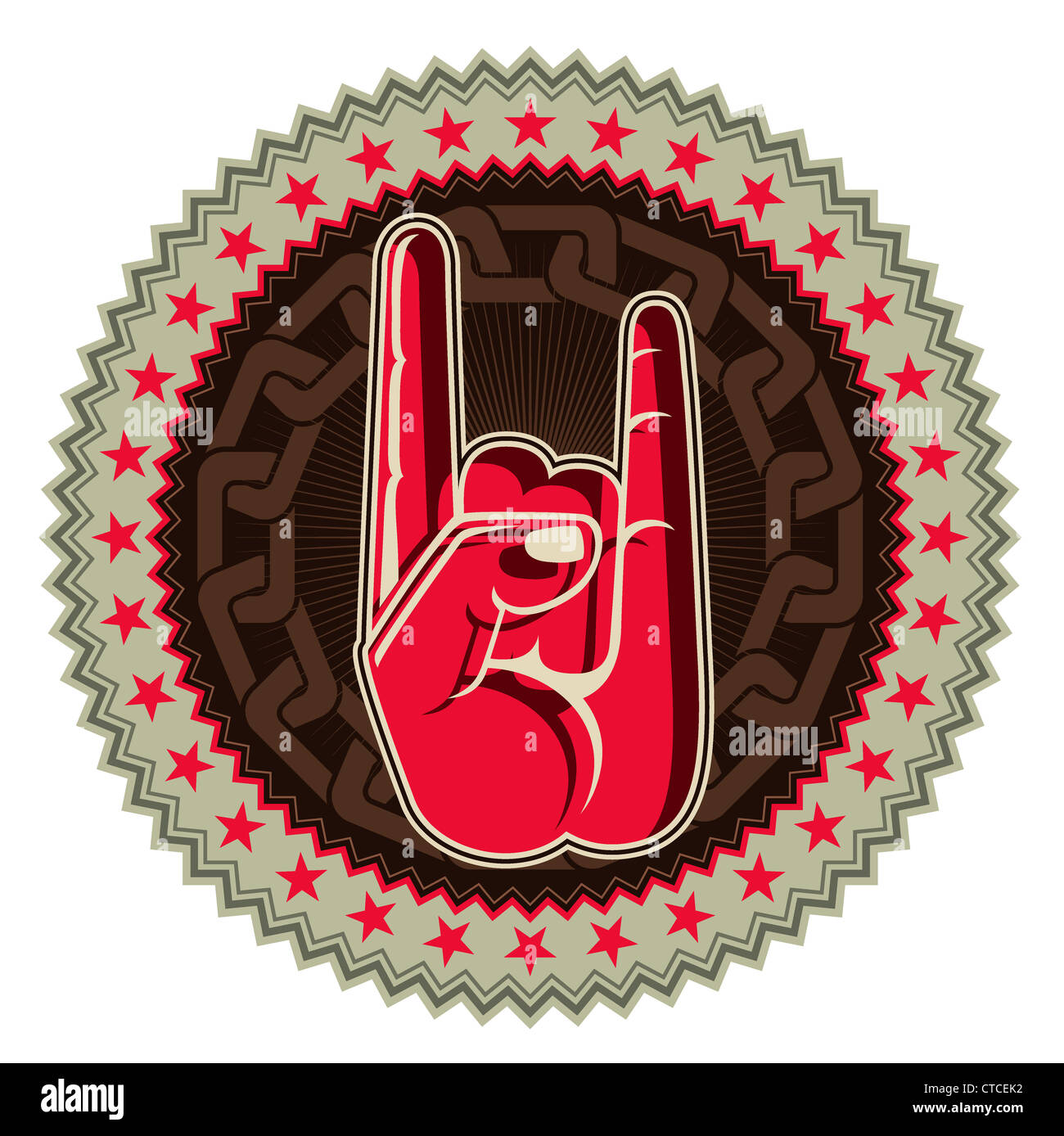 Illustrated rock and roll hand sign Stock Photo - Alamy