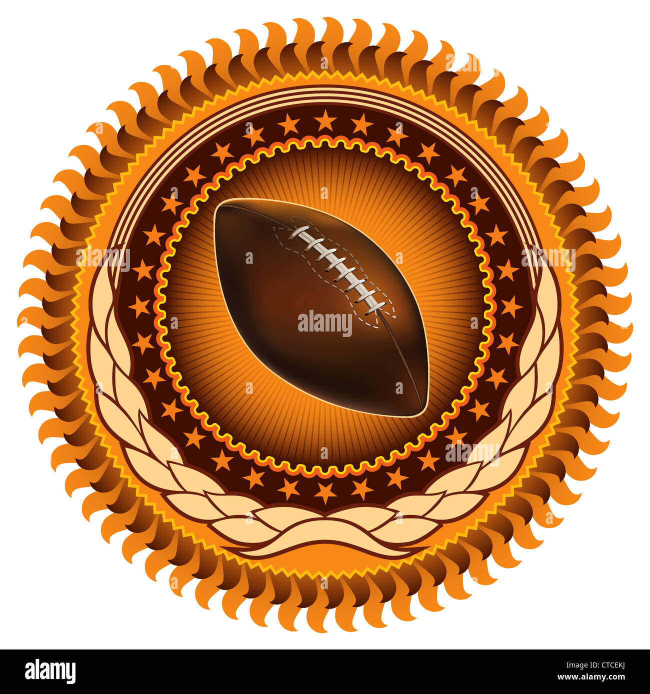 Illustrated stylish american football emblem Stock Photo - Alamy
