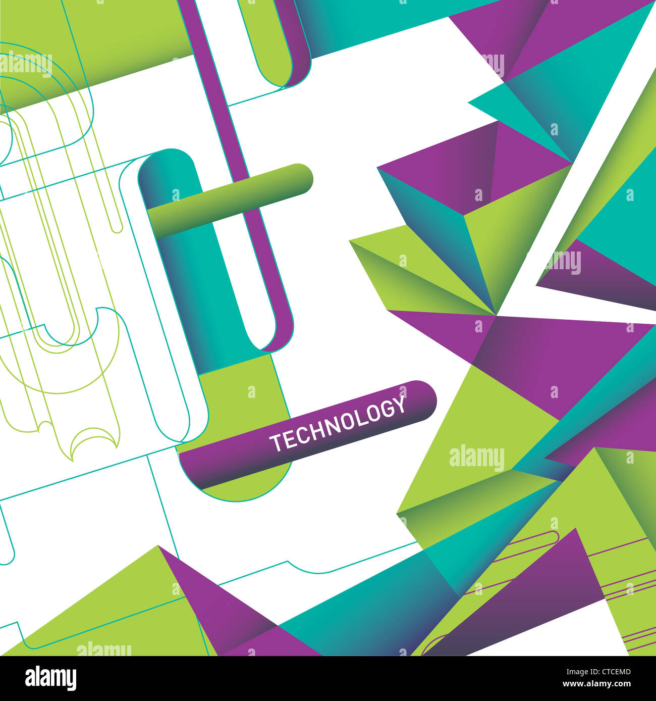 Illustrated technology layout with abstraction Stock Photo - Alamy